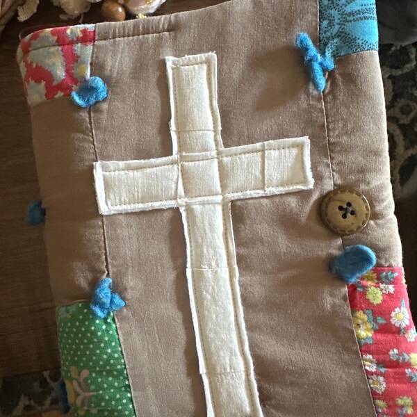 Handmade Quilted Journal Cover, Vintage Quilt Journal Cover ...