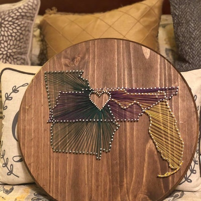 State String Art Mini, Mini State String Art Round, Random Strung State ...