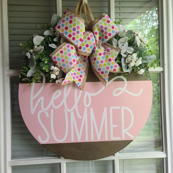 Summer Front Door Decor | Hello Summer Wreath | Summer Wreath | Summer ...