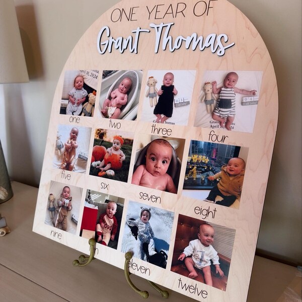 My First Year One Year of Photo Board Wooden Milestone Board 1st ...