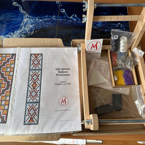 Upright Modern Loom for LONG Seed Beadwork Weaving - for Loomed Stitch ...