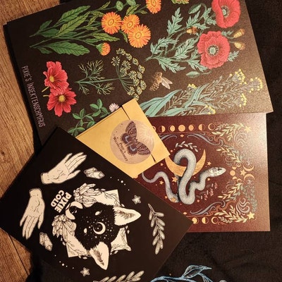 Note Pad A5 50 Sheets Mushroom and Moth Witch Paper Pixie Cold Design ...