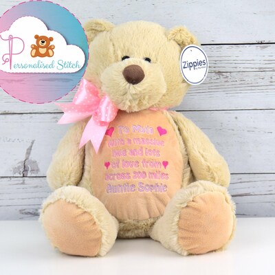 Personalised Teddy Bear for Baby, Personalized Gift, Stuffed Animal ...