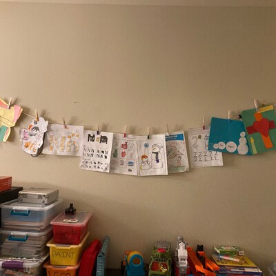 Rainbow Clothesline Artwork Display Rainbow Art Work Display - Etsy