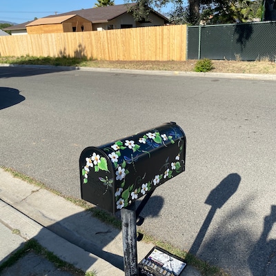 Hand Painted Mailbox Custom Mailbox Purple and Pink Flowers With ...