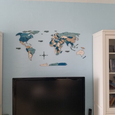 Wooden World Map of the World Wall Art Decor Wood Wall Art - Etsy