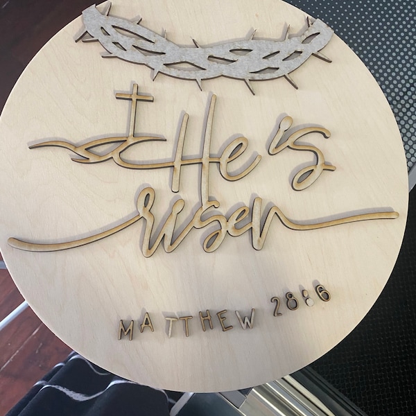 He is Risen SVG Laser Cut File Instant Digital Download Round Sign ...