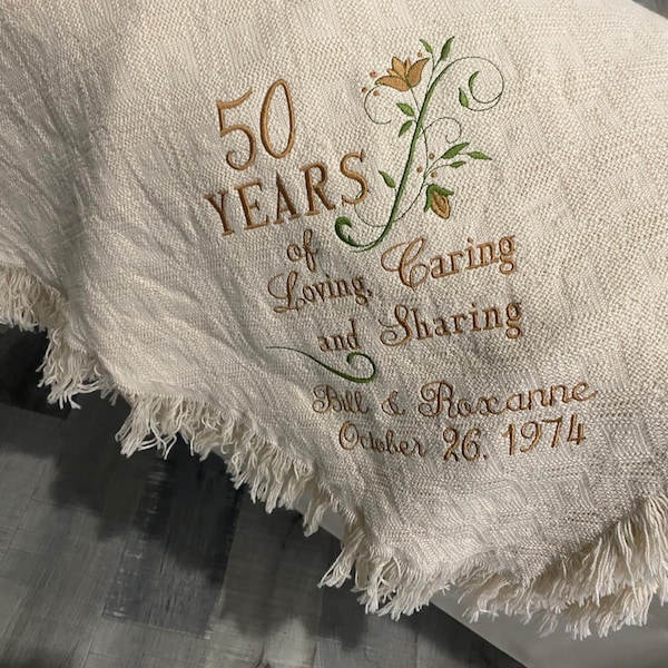 Personalized Wedding Blankets With Their LAST Name Embroidered Throws ...