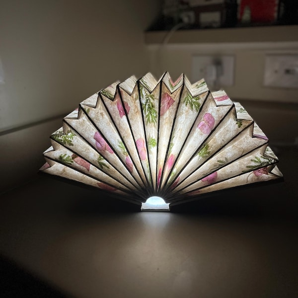 Handmade Paper Flower Lamp for Unique Home Decor, Night Light Floral ...