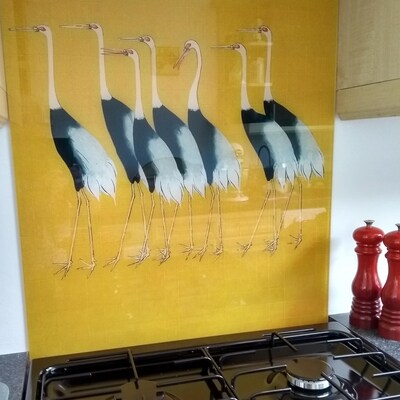 Glass Stove Backsplash, Kitchen Splashback Wall Panel Behind Cooker and ...