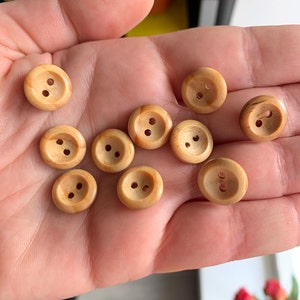 2-hole Natural Wooden Buttons X 10 Pack. From 14mm 1/2 35mm 1 3/8 - Etsy