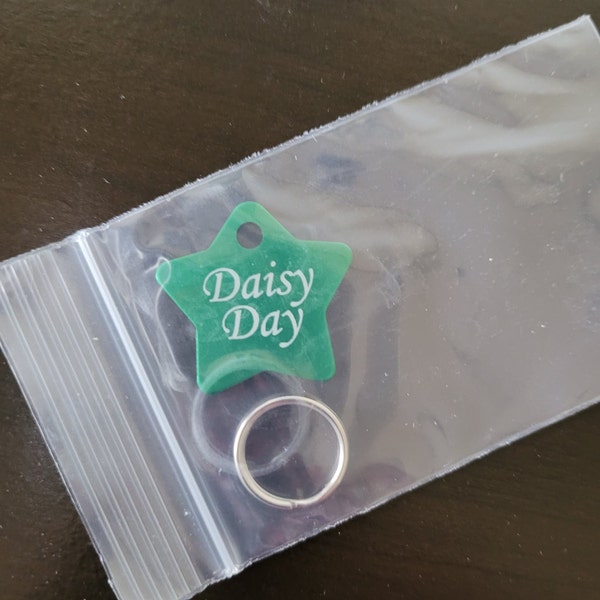 Engraved Star Dog or Cat Tag for Small Pets - Etsy