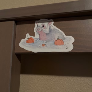 Spooky Ghost Hippo Sticker - Etsy