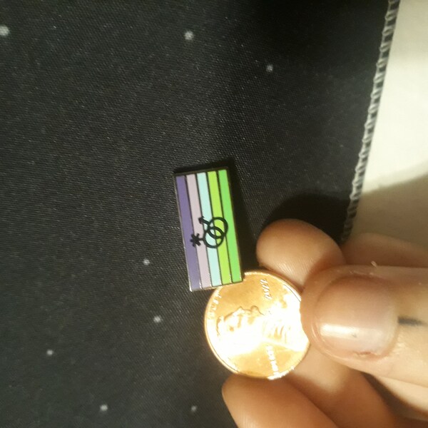 Toric Flag Pin — Quadrisian Pride Enamel Badge NBLM Nonbinary Enby ...