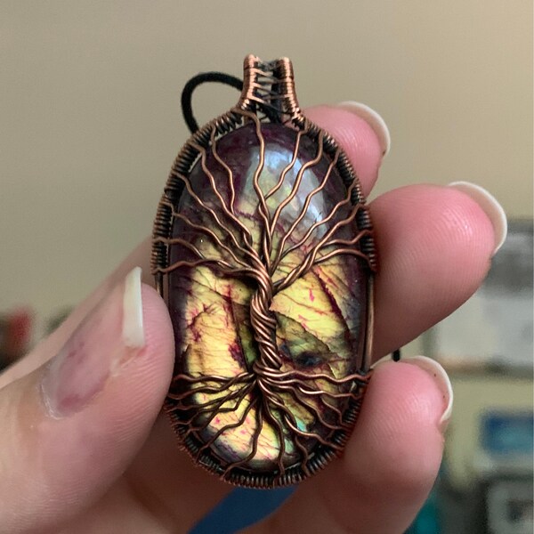 Labradorite Tree of Life Pendant Necklace Copper Wire Wrapped ...