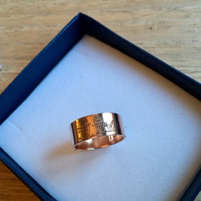 Children Artwork Ring Personalized Kid Drawing Ring in Sterling Silver ...