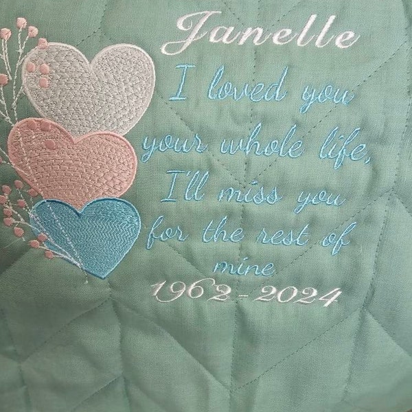 Memory Pillow Embroidery Design, Sympathy Grief Machine Embroidery ...