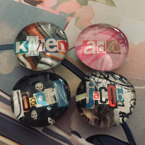 Custom Glass Magnet | Super Strong Magnet | Letter Magnet | Name Magnet ...