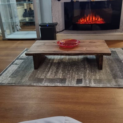 Waney / Live Edge Coffee Table Rustic Tudor Oak Solid Wood Chunky Low ...
