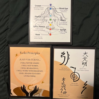 REIKI SYMBOLS for Reiki Healing, Reiki Wall Hanging for Spa Studio ...