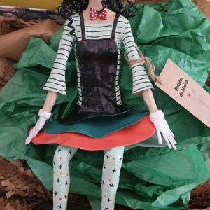 Acrobat Figure, Paper Mache Acrobat 25 Cm Tall, Mime Doll, Clown Figure ...