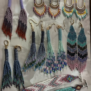 ORIGINS Beaded Fringe Hoop Earring Kit, Seed Bead Earring Kit - Etsy