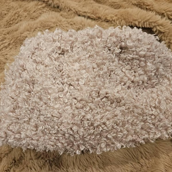 Cloudy Curls Clutch: Curly Fabric Dumpling Clutch in Blush Pink, Ivory ...