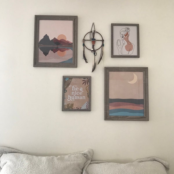 Abstract Moon Wall Art, Night Sky Poster, Printable Celestial Art, Boho ...