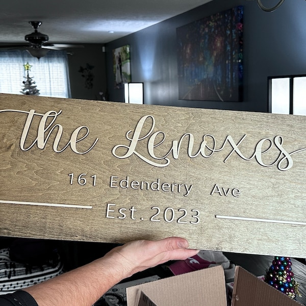 3D Blended Family Wood Sign Family Home Decor Family Sign With Names ...