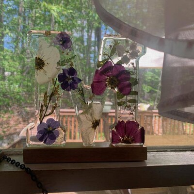 Pressed Flower Resin Letters - Etsy