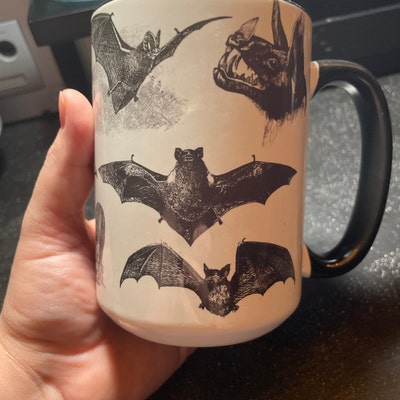Bat Mug 15 Oz Mug Vintage Bat Mug Gothic Bat Vampire Bat Dark Academia ...