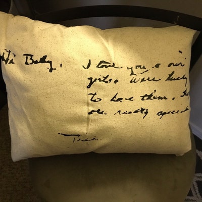 Handwriting Pillow, Remembrance Pillow, Handwritten Note, Keepsake ...