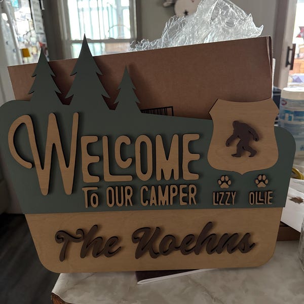 Personalized RV Sign – Custom Camper Family Sign, Wood Travel Trailer ...