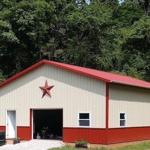 40 53 Solid OR Rustic Barn Red Galvanized Metal Tin Painted Barn Star ...