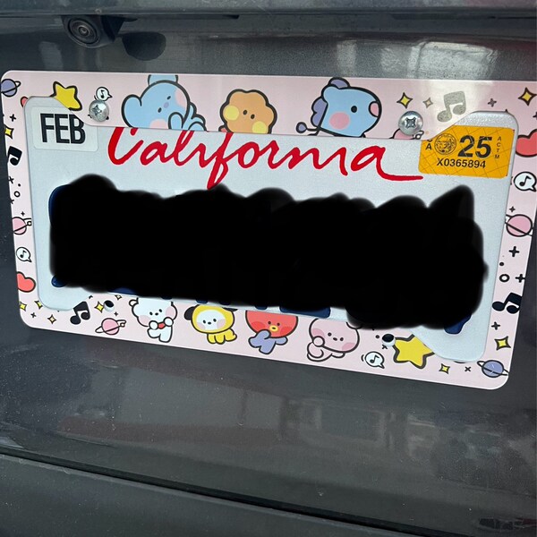 BTS Galaxy Pink License Plate Frame | BT21 License Plate Frame Bangtan ...