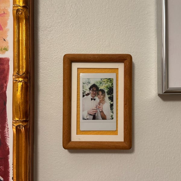 Large Walnut Photo Frame, Round Corner Photo Frame, Custom Wooden ...