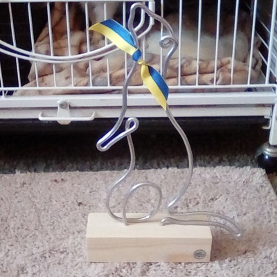 Antelope Figure Made of Aluminum Wire With Wooden Base - Etsy