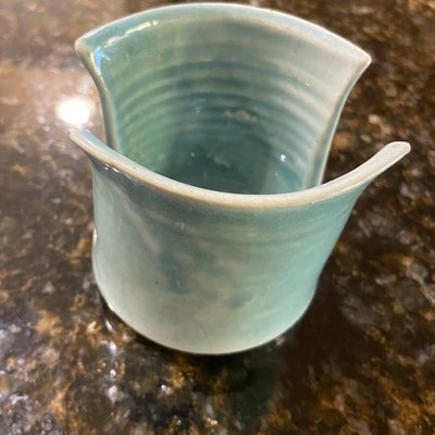 Unique Handless Agateware Pottery Mug: Artisan-crafted Elegance for ...