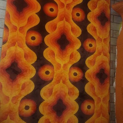 Brown Groovy Retro 70s Area Rug, Brown Orange Geometric Rug, Groovy ...