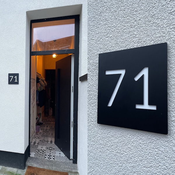 Modern Door Numbers, Custom Matt Black Acrylic House Numbers for Hotel ...