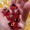 Red DND D6, D20 Dice, Fire Red Sharp Edge D&D Dice Full Set, Dungeons ...