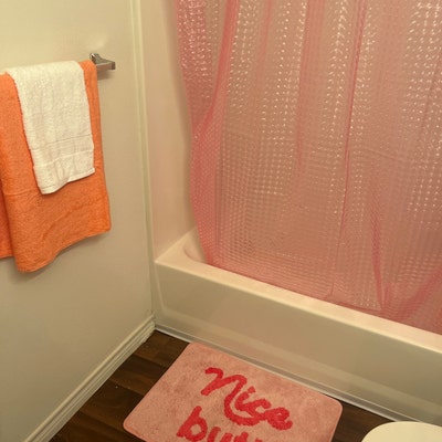 Nice Butt Bum Bath Mat Pink Funny Cute Bathroom Rugs Peach Blush Rug ...