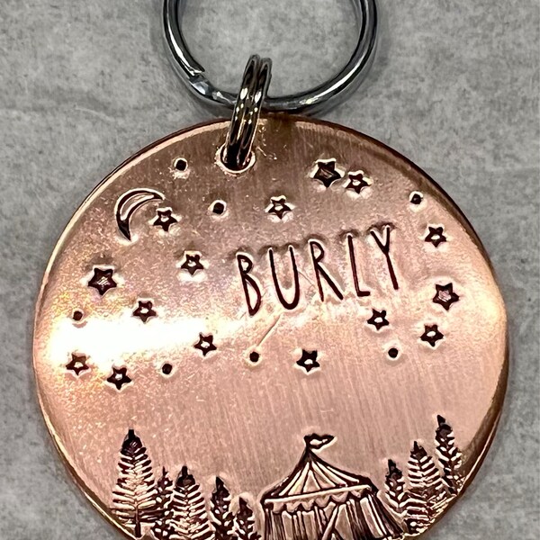 Wild & Beautiful Handstamped Hexagon Pet ID Tag Personalized Pet/dog ID ...