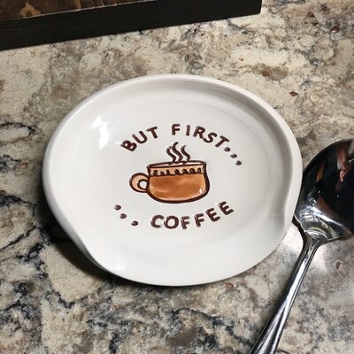 But First Coffee Spoon Rest Funny Spoon Rest Spoon Holder for Stove ...