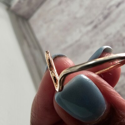 100% Handmade Handwriting Initial Letter Gold Ring Personalized Dainty ...