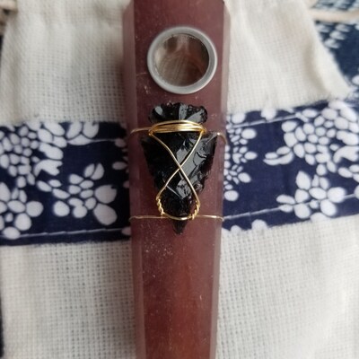 Obsidian Pipe, Gemstone Pipe, Customized Pipe, Arrowhead Pipes, Gifts ...