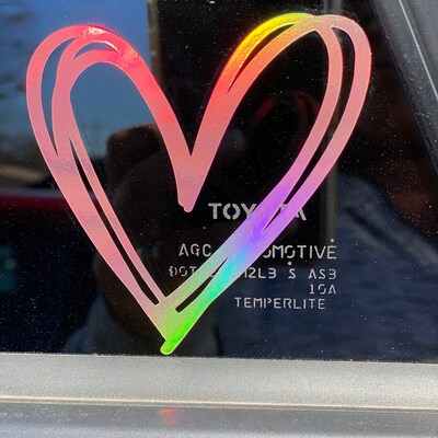 Heart Decal Hand Drawn Heart Car Decal Scribble Heart Decal Heart ...