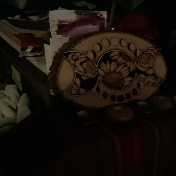 Yule Pentacle Winter Solstice Goddess Holiday Ornament | Pyrography on ...