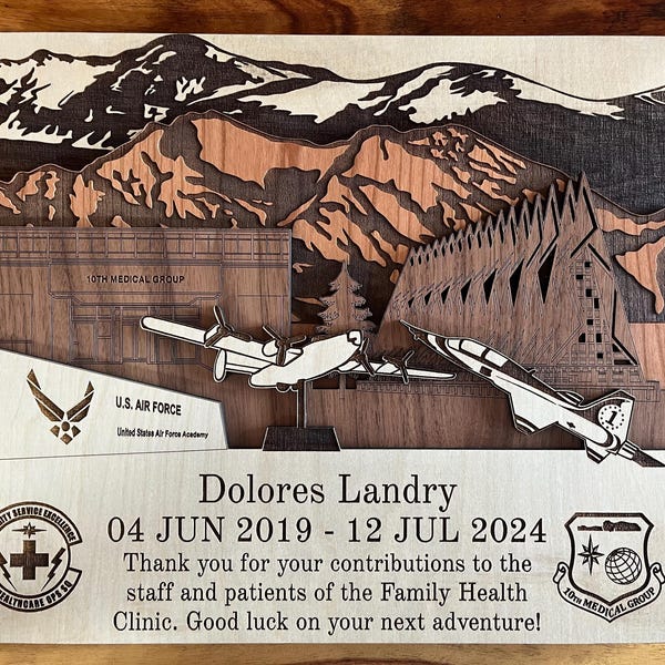 WALTER REED Hospital Andrews Air Force Base 3D Wooden Name Plaque Army ...