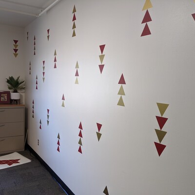 Large Metallic Silver or Gold Triangle Wall Decals, Gold Vinyl Triangle ...